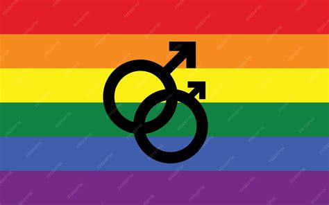 레인보우 게이 프라이드 플래그 성적 정체성 프라이드 플래그 프리미엄 벡터