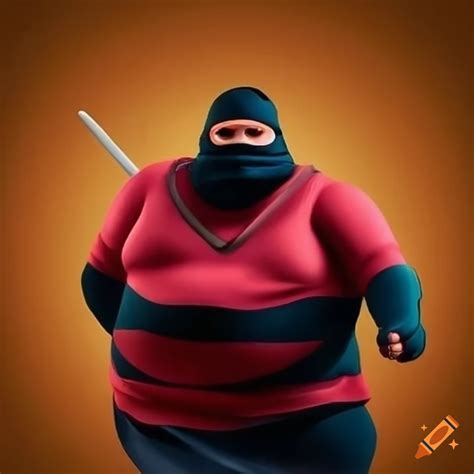 Cartoon Of A Fat Ninja On Craiyon