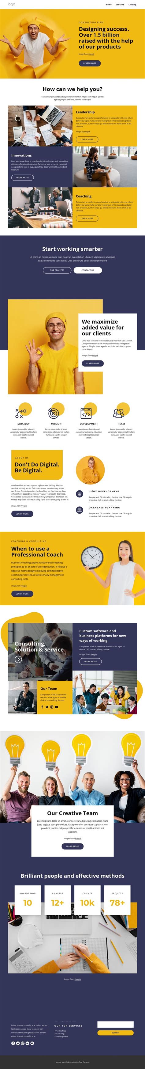 designing success html website builder