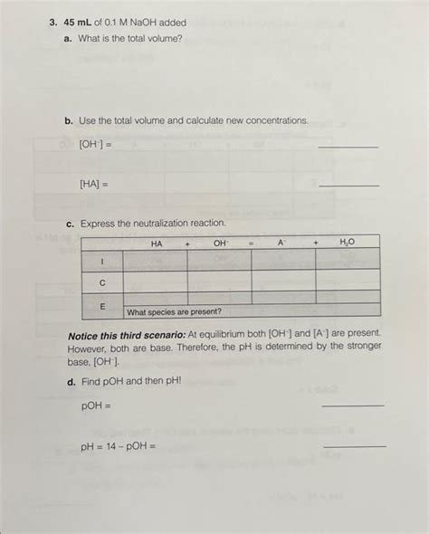 Solved B Use The Total Volume And Calculate New Chegg Com