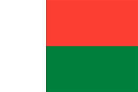 마다가스카르 오리지널 크기와 색상 벡터 일러스트 사이난이 마다가시카라 또는 드라파우 데 마다가스카 국기 마다가스카르 공화국