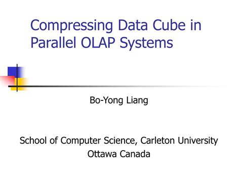 ppt compressing data cube in parallel olap systems powerpoint