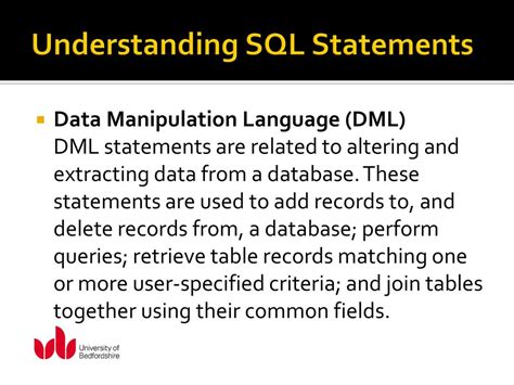 Understanding Sql Statements Ppt Download