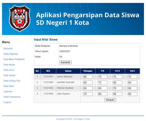 Source Code Aplikasi Pengarsipan Data Siswa Sd Berbasis Web Php