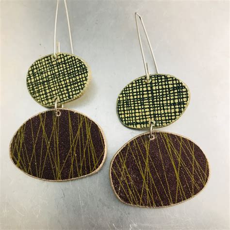 Book Pebbles Lines And Crosshatch Patterns Recycled Book Cover Earrings Adaptive Reuse Jewelry