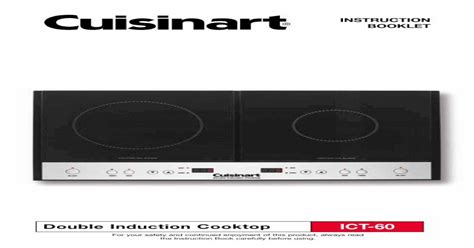 Pdf Instruction Booklet Double Induction Cooktop Instruction Booklet Ict 60 For Your Safety