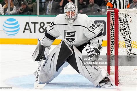 Cam Talbot Of The Los Angeles Kings Defends His Net During The First