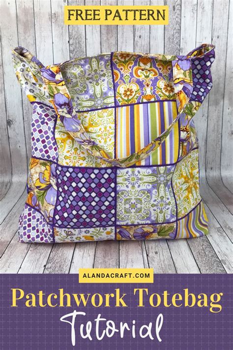 Couched Patchwork Tote Bag Tutorial Patchwork Tote Bags Tote Bag
