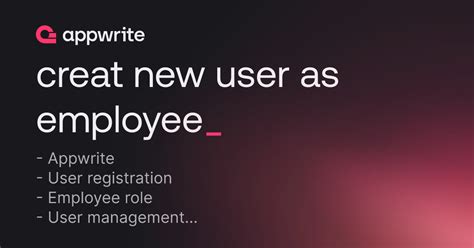 Creat New User As Employee Threads Appwrite