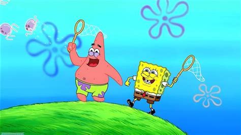 عکس باب اسفنجی و پاتریک در حال شکار عروس دریایی Png 1665075