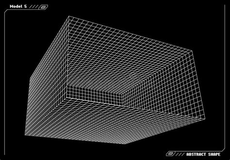Abstract D Wireframe Shape Or Basic Element With Open Edge Science And Technology Geometric