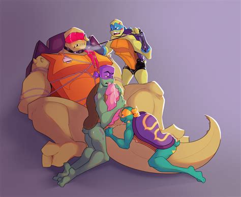 Rule 34 Absurd Res Anthro Blindfold Brother Brothers Collar Donatello Tmnt Embrace Gay