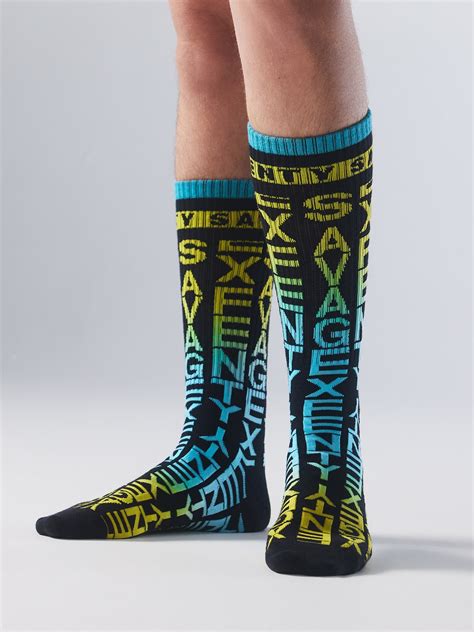 Leisure X Socks In Blue And Multi Savage X Fenty