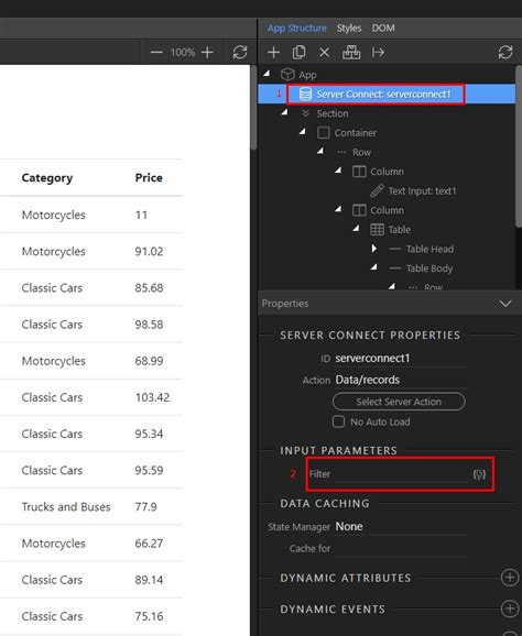 Wappler Documentation Filtering Database Query With A Text Input