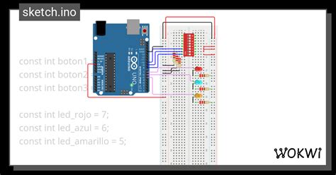 Tres Led Wokwi ESP32 STM32 Arduino Simulator
