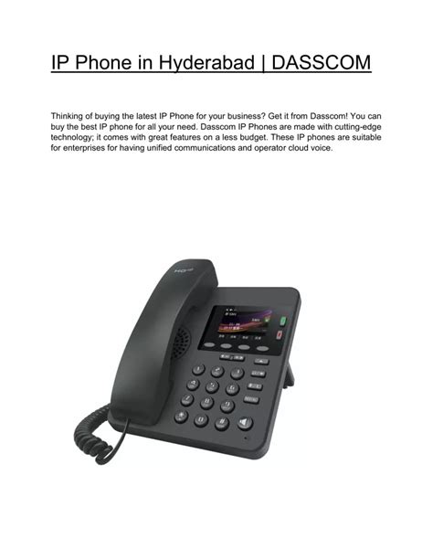 PPT IP Phone In Hyderabad DASSCOM PowerPoint Presentation Free Download ID