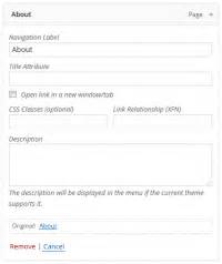 WordPress Menu User Guide WordPress Codex