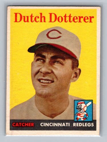 1958 Topps Dutch Dotterer 396 Cincinnati Reds Ex To Ex Ebay