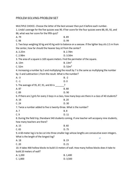 Prolem Solving Problem Set Pdf Area Geometry