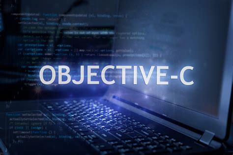 Objectivec Inscription Against Laptop And Code Background Learn Programming Language Computer