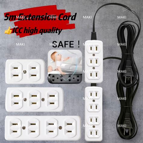 5meter Extension Cord Multifunction Socket Plug Wire Cord Power Socket Extension 4gang Bnk