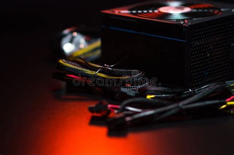 A New Powerful Computer Power Supply And A Set Stock Image Image Of Equipment Isolated 368023699