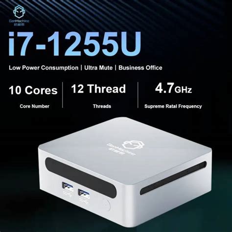 GenMachine Mini PC Intel NUC N100 I5 1235U I7 1255U With Alder Lake Processor Windows11 DDR4 8