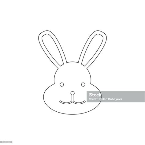 토끼 외곽선 아이콘입니다 부활절 그림 아이콘의 요소입니다 기호와 기호는 웹 로고 모바일 앱 Ui Ux에 사용할 수 있습니다 0