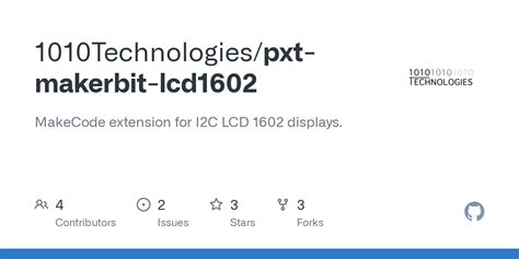 Github 1010technologiespxt Makerbit Lcd1602 Makecode Extension For