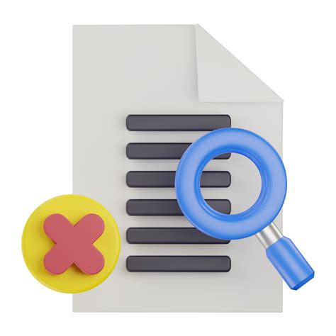 3d Investigation Document Rejected Icon 15099565 Png