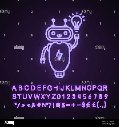 Nouvelle Idée Chatbot Neon Light Icône Talkbot Avec Ampoule électrique