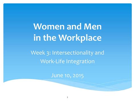 Nyu Guest Lecture On Intersectionality And Work Life Integration Ppt