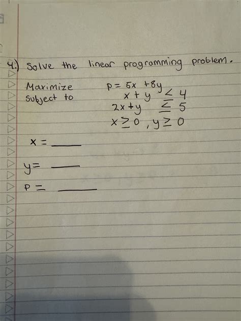 Solved Solve The Linear Programming Problem 4 ﻿solve The