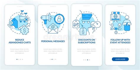 Strategy Of Discount Blue Onboarding Mobile App Screen Stock Vector Illustration Of Onboarding