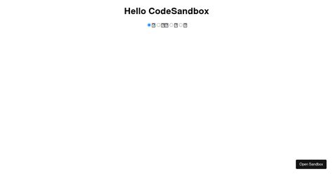 Sample Radio Buttons Component Codesandbox