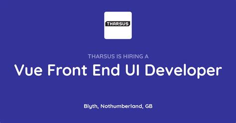 Vue Front End Ui Developer At Tharsus Joblistapp