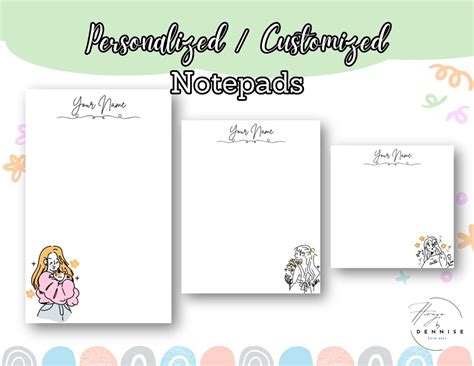 Personalized Notepads Custom Notepads Notepads Personalized And Editable Notepads Cute Personalized Notepads Custom Notepads Notepads Personalized And Editable Notepads Cute