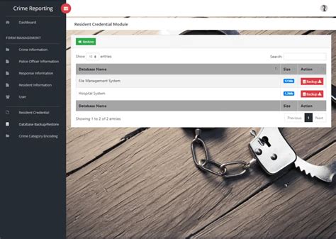 Crime Reporting System User Interface In Bootstrap And Php