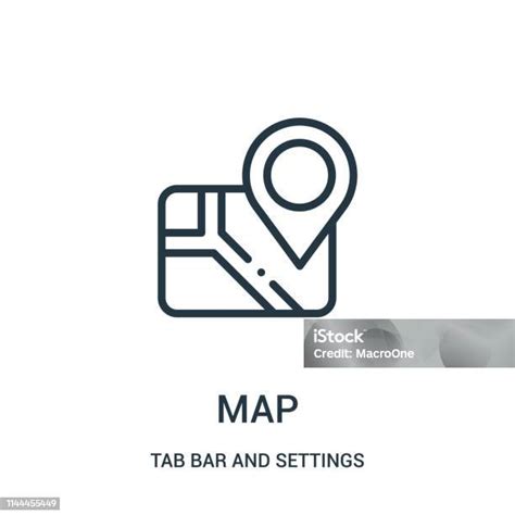 Vecteur Dicône De Carte De La Barre Donglets Et La Collection De Paramètres Fine Ligne Carte