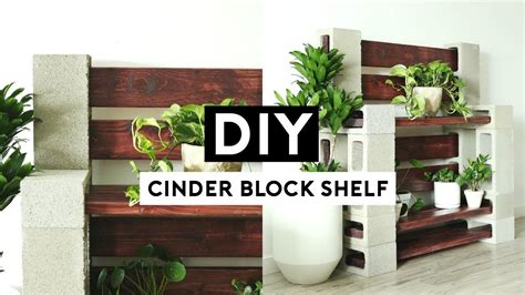 DIY CINDER BLOCK SHELF EASY ROOM DECOR PROJECT