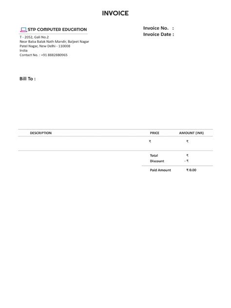 Web Development Invoice Pdf