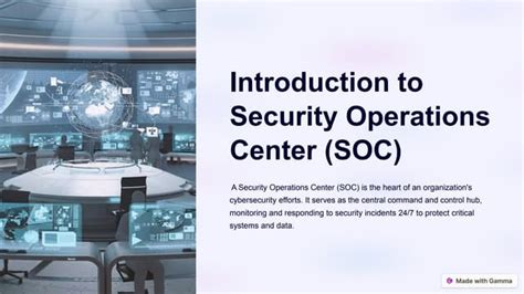 Introduction To Security Operations Center Soc Pptx