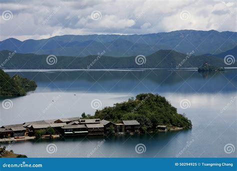Lugu Lakelijiangyunnan China Stock Image Image Of Light Islands