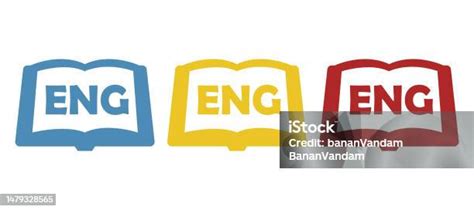 흰색 배경에 영어 책 아이콘 벡터 일러스트 레이 션 벡터 일러스트 레이 션 가상현실에 대한 스톡 벡터 아트 및 기타 이미지