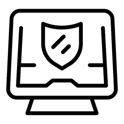 Premium Vector Desktop Computer With Shield Displaying Secured System Providing Online Safety