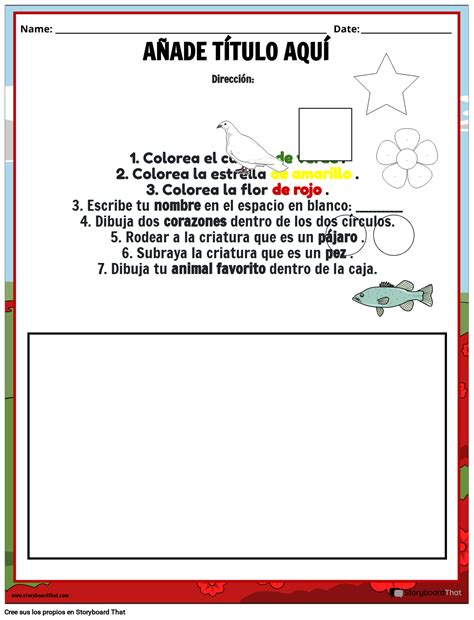 Hoja De Trabajo Para Seguir Instrucciones Escritas Simples