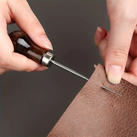 2бр Комплект Шила За Шиене На Кожа Ръчно Изработени Прави Конусни Инструменти За Шиене С