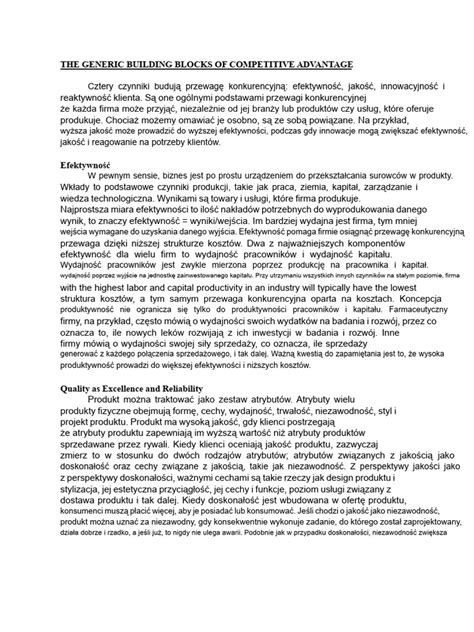 Ogólne Bloki Budowlane Przewagi Konkurencyjnej Pdf