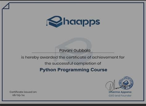 Finished My Python Course At Dhaaps Pavani Gubbala Posted On The