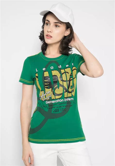 Jual Lgs Lgs Kaos Casual Wanita Lengan Pendek Hijau Gambar